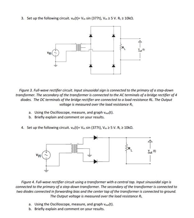 Solved 3. Set up the following circuit. Vin(t)-Vm sin | Chegg.com
