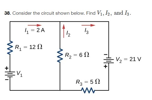 Solved 38. Consider the circuit shown below. Find V1,I2, and | Chegg.com Solved 38. Consider the circuit shown below. Find V1,I2, and | Chegg.com