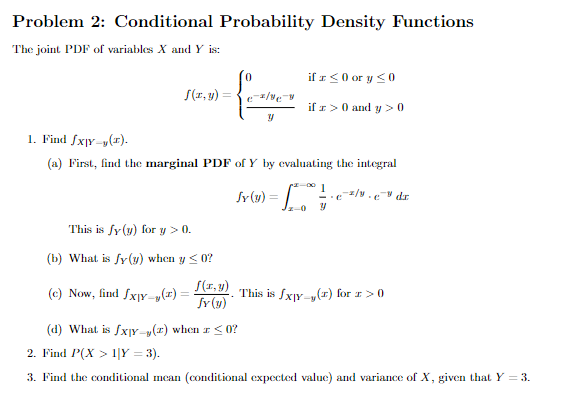 Solved Problem 2: Conditional Probability Density | Chegg.com