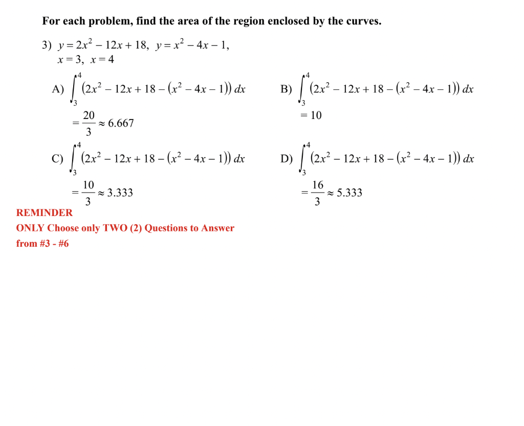 Solved For each problem, find the area of the region | Chegg.com
