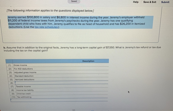 Solved Saved Help Save & Exit Subm Required information The | Chegg.com