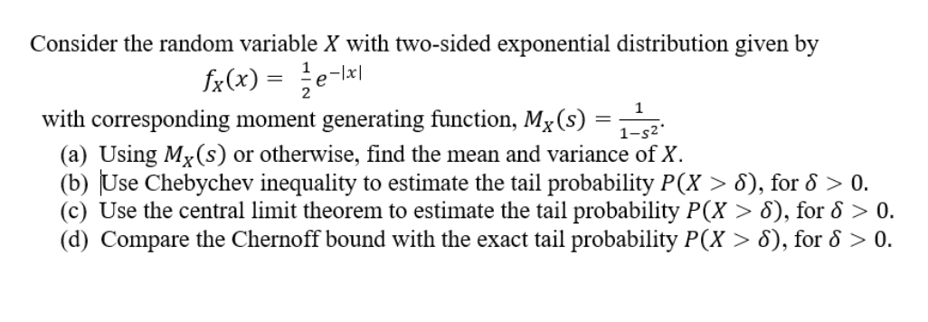 Solved Consider the random variable X with two-sided | Chegg.com