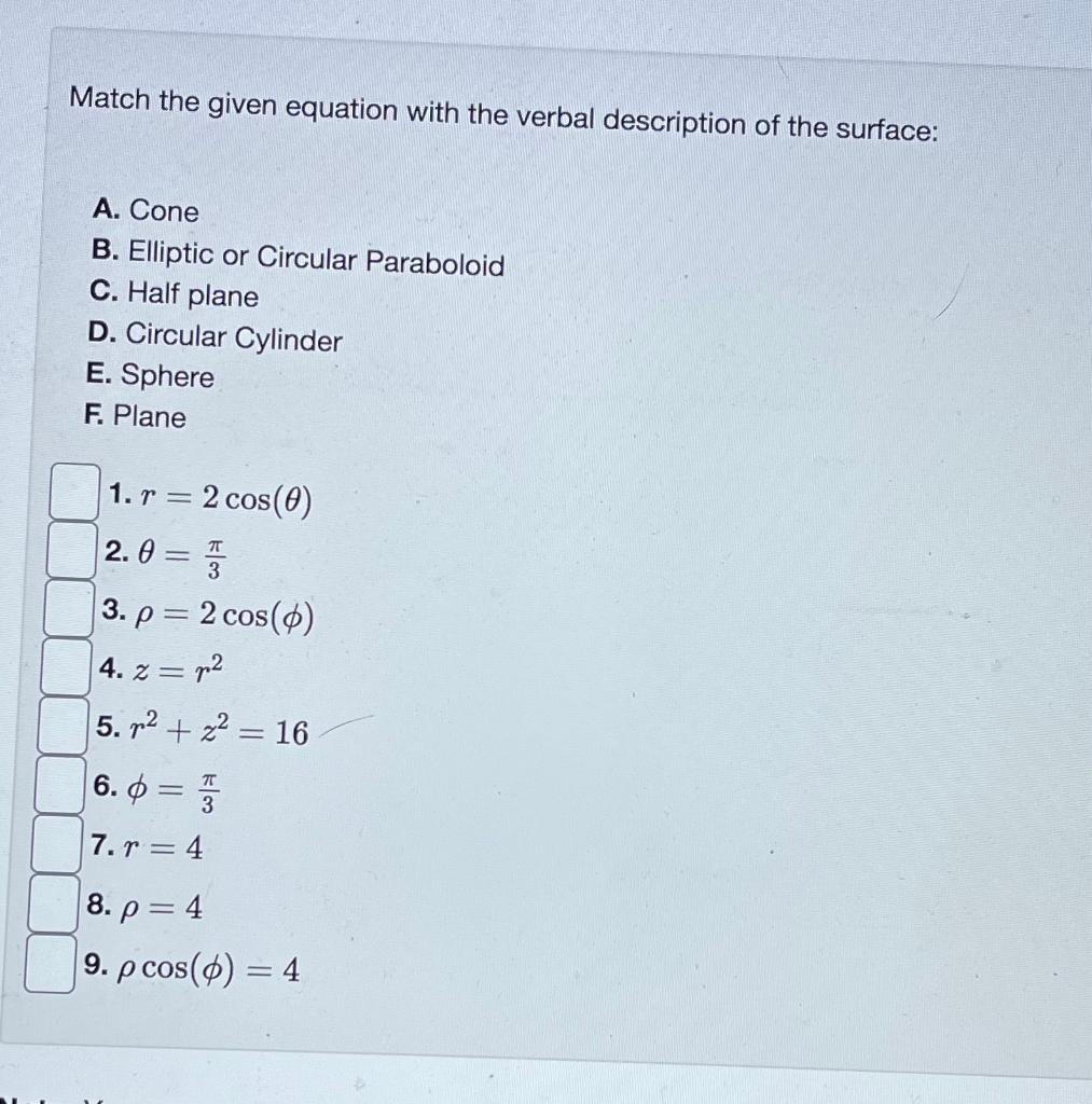 Solved Match the given equation with the verbal description | Chegg.com