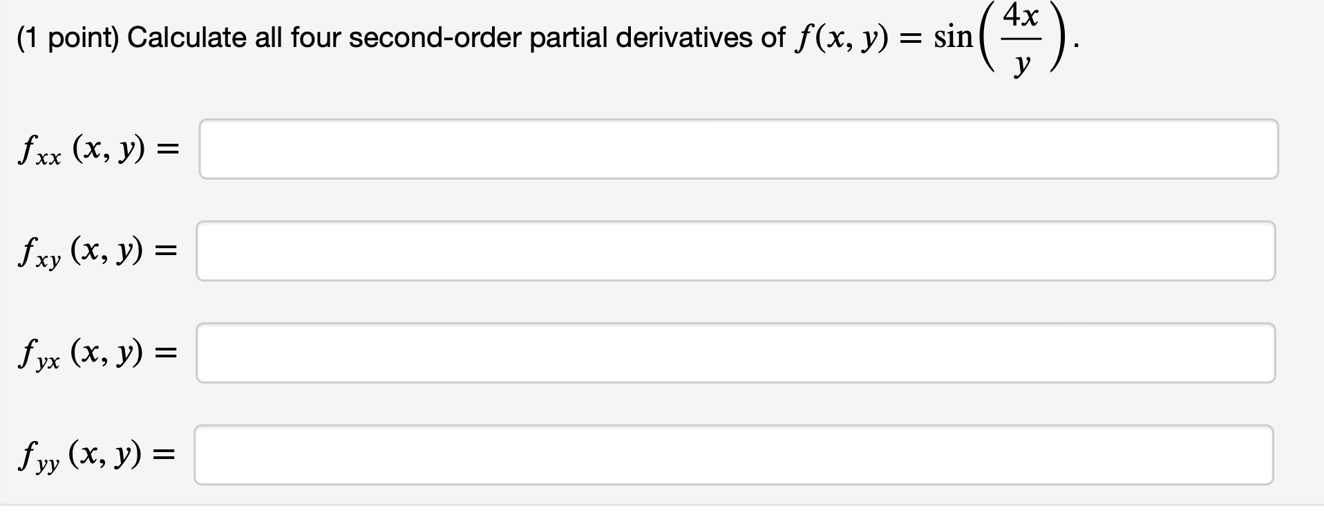 [solved] 1 Point Calculate All Four Second Order Partia
