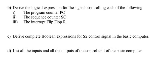 Solved b) Derive the logical expression for the signals | Chegg.com