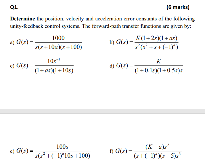 Solved Q1. (6 marks) Determine the position, velocity and | Chegg.com