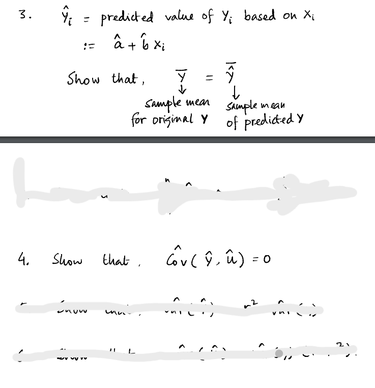 Solved 3. y^i= predicted value of yi based on xi :=a^+b^xi | Chegg.com