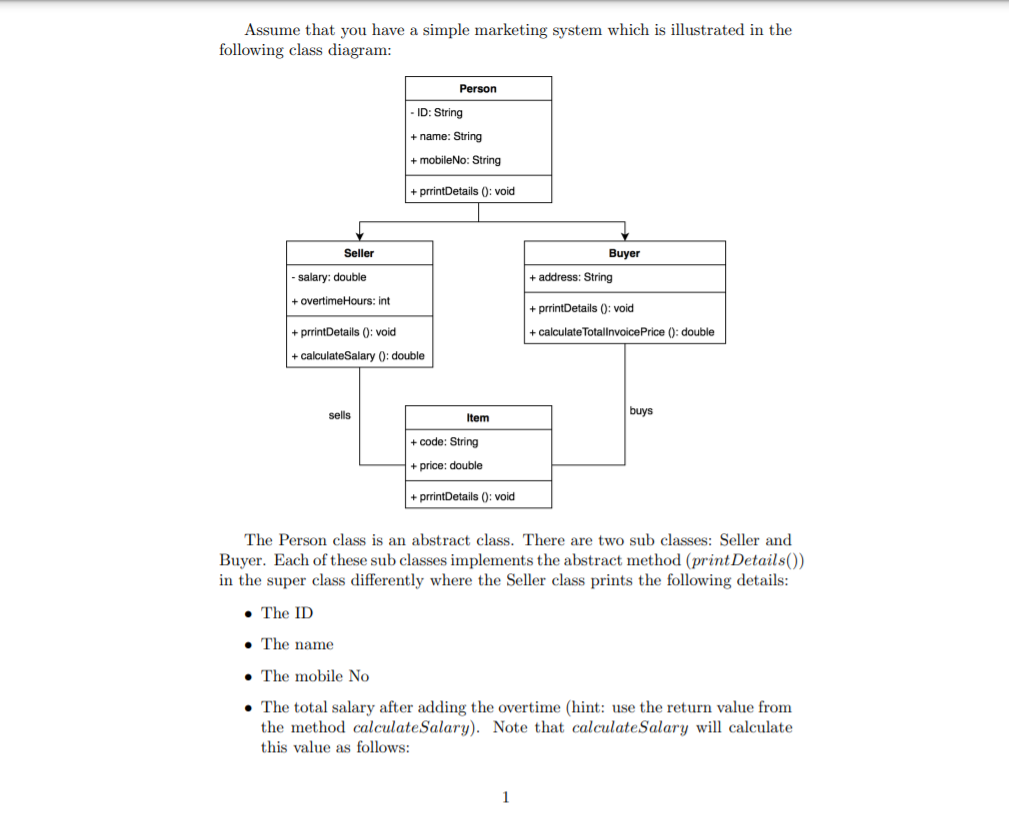 Solved Assume that you have a simple marketing system which | Chegg.com