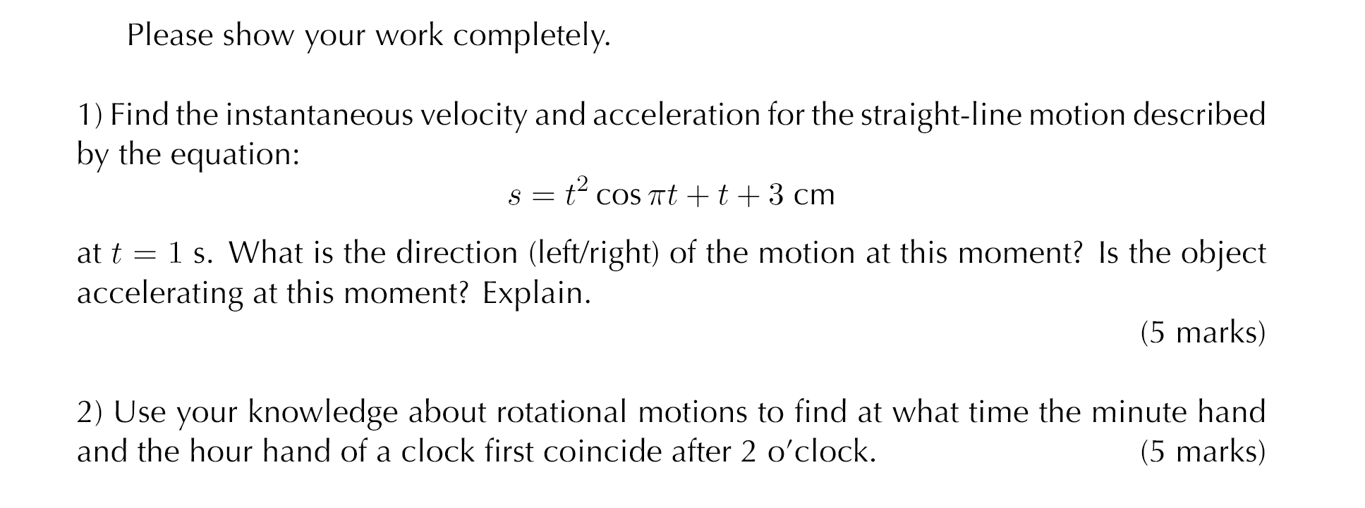 Solved Please show your work completely. 1) Find the | Chegg.com