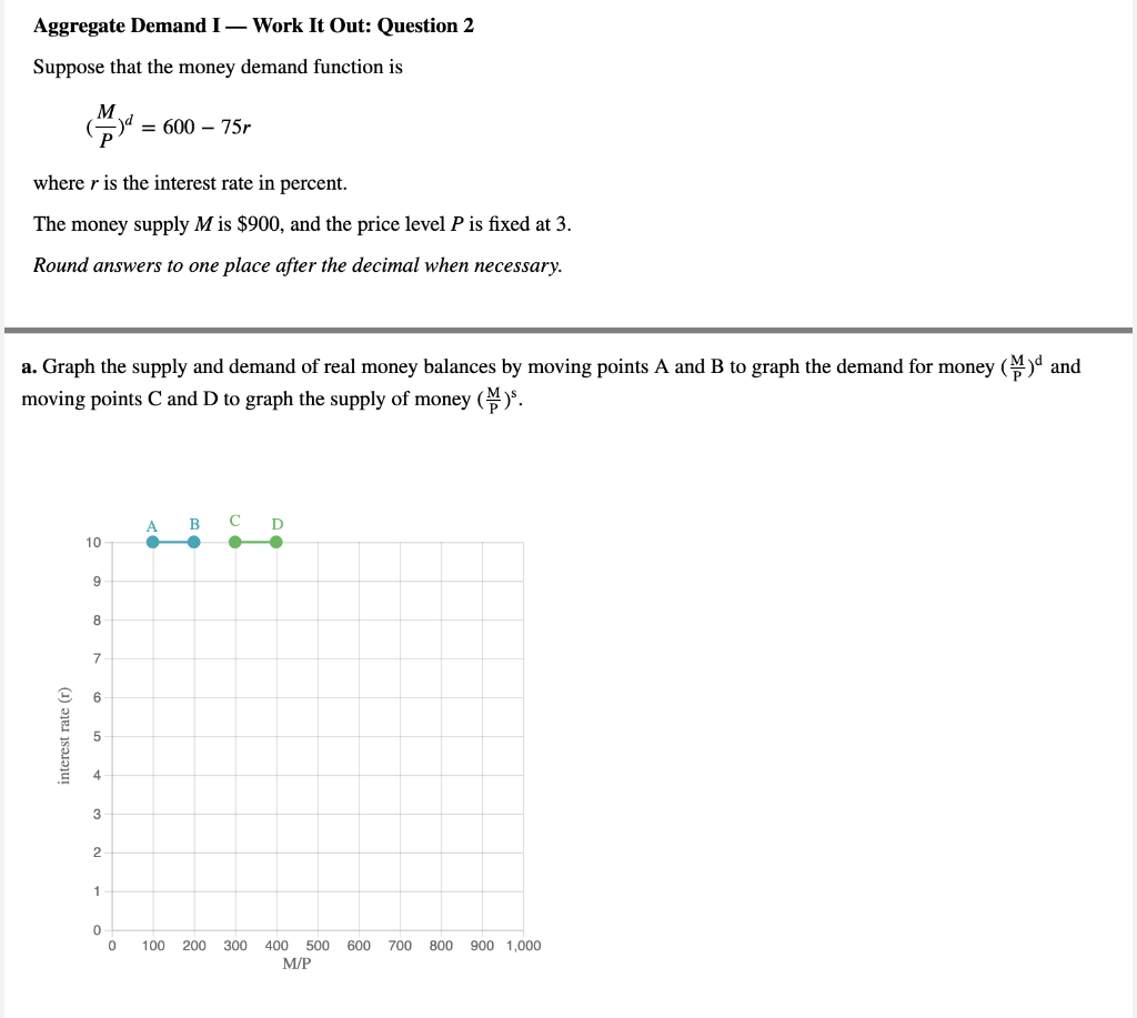 Solved Aggregate Demand I – Work It Out: Question 2 Suppose | Chegg.com