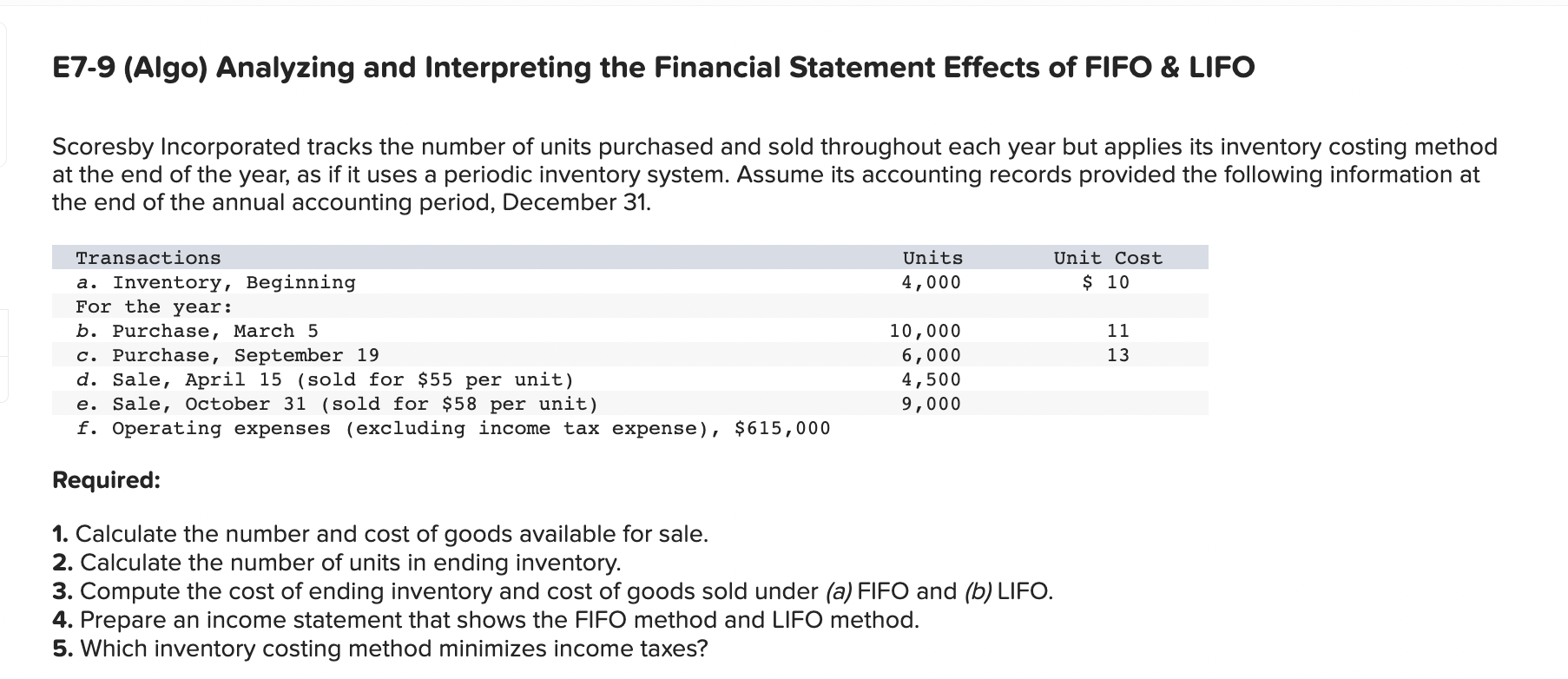 Solved E7-9 (Algo) Analyzing and Interpreting the Financial | Chegg.com