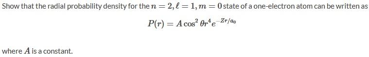 Solved Show that the radial probability density for the | Chegg.com