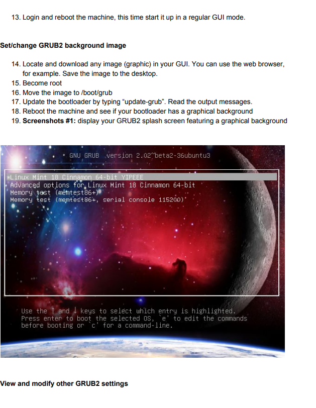 Introduction GRUB2 (Grand Unified Bootloader, version | Chegg.com