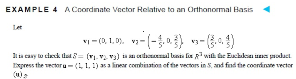 Solved EXAMPLE 4 A Coordinate Vector Relative to an | Chegg.com