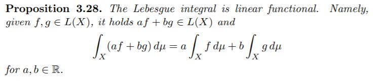 Solved Proposition 3.28. The Lebesgue integral is linear | Chegg.com