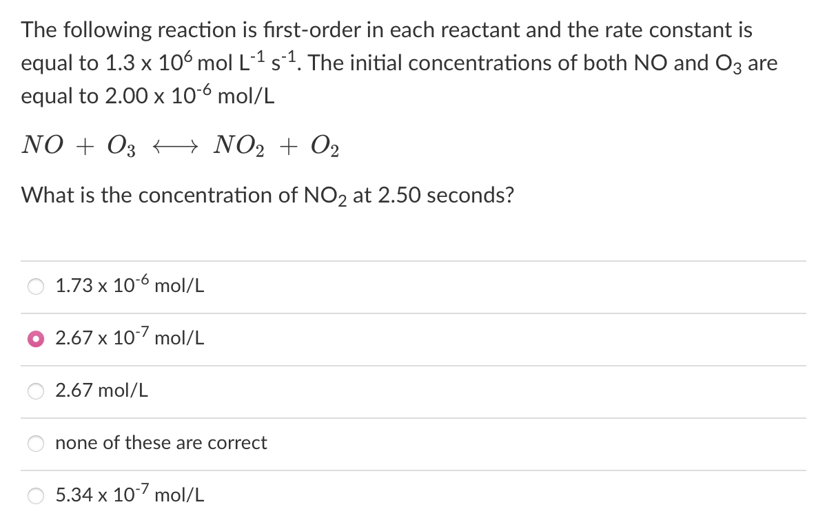 Solved The following reaction is first-order in each | Chegg.com