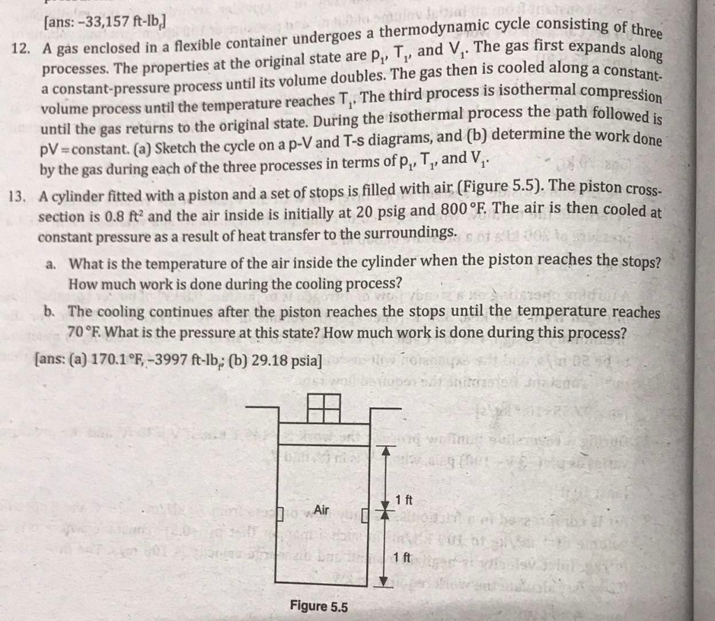 Solved 12. A gas enclosed in a flexible container undergoes | Chegg.com