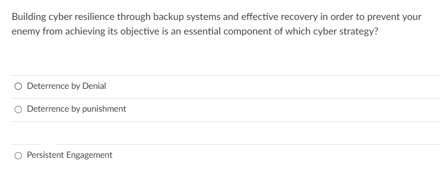 Solved Building cyber resilience through backup systems and | Chegg.com