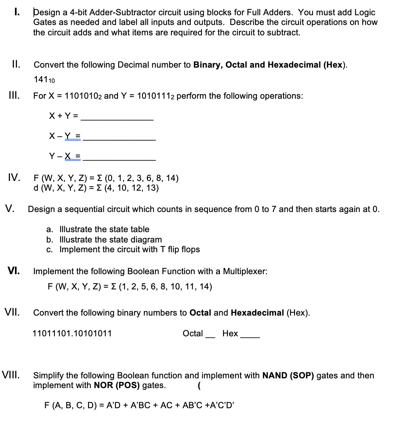 Solved HELP NEEDED -- Answer all parts of engineering logic | Chegg.com