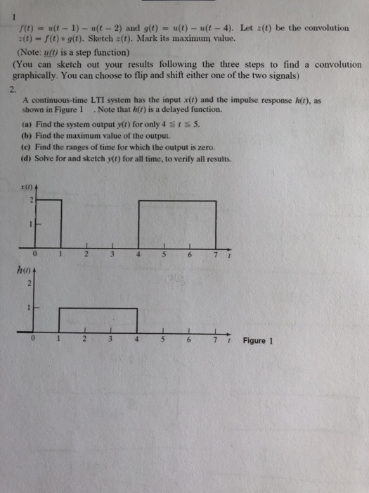 Solved ft)-u(t -1) - u(t -2) and g(t)-u(t) - u(t -4). Let | Chegg.com