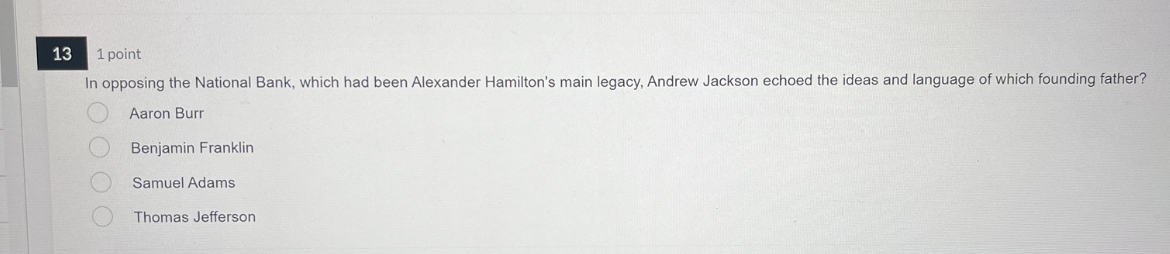 1 point In opposing the National Bank, which had been | Chegg.com