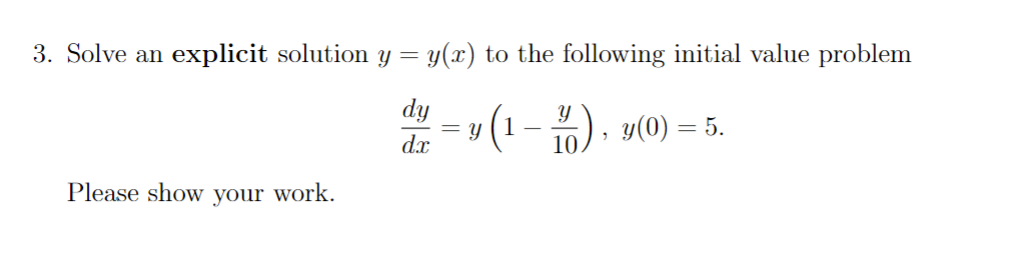 Solved Solve an explicit solution y=y(x) ﻿to the following | Chegg.com