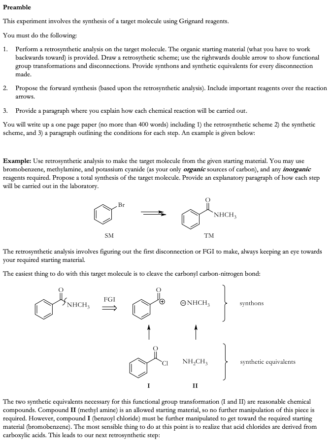 Solved Preamble This experiment involves the synthesis of a | Chegg.com