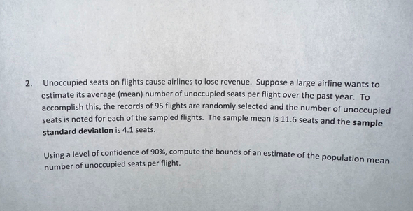 Unoccupied seats on flights cause airlines to lose | Chegg.com