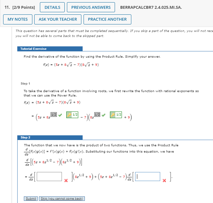 Solved 16. [-17 Points] DETAILS BERRAPCALCBR7 2.4.043.MI.SA. | Chegg.com