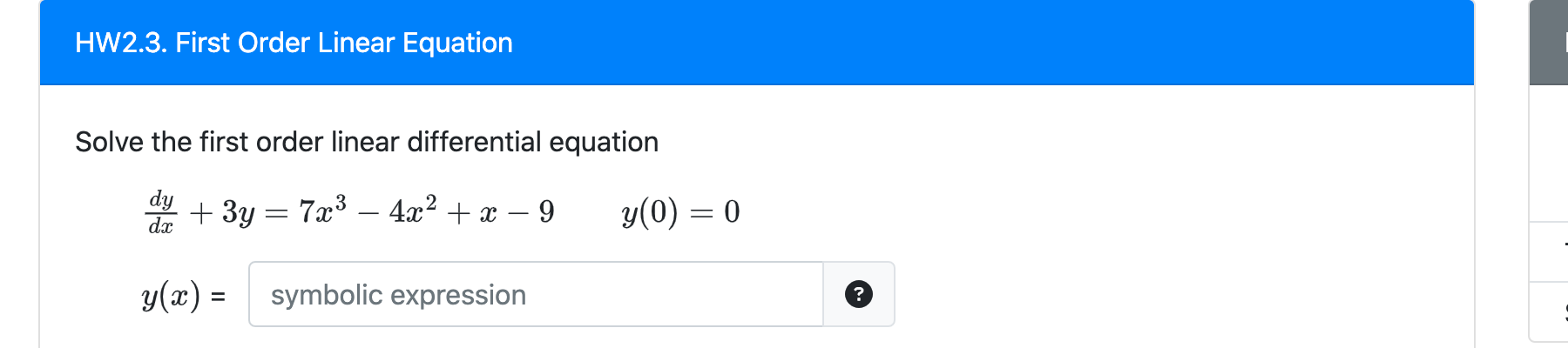 Solved Hw2 3 First Order Linear Equation Solve The First