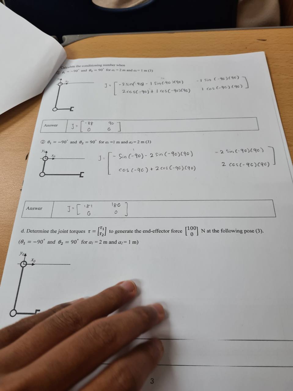 Solved Answer d. Deterr (θ1=−Calculate the conditioning | Chegg.com