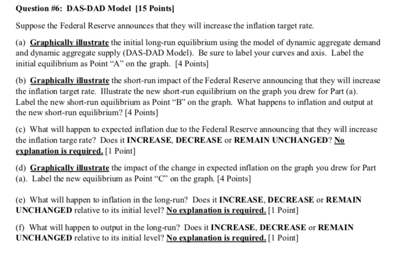 Question #6: DAS-DAD Model [15 Points] Suppose the | Chegg.com