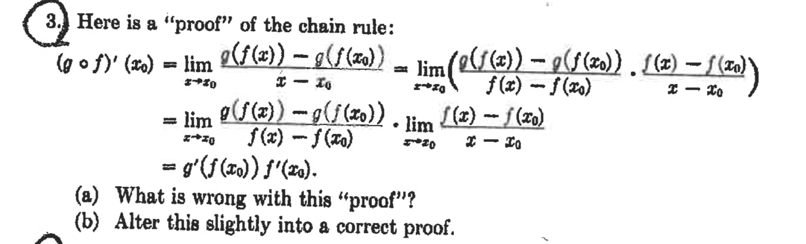 Solved 3. Here is a "proof" of the chain rule: | Chegg.com