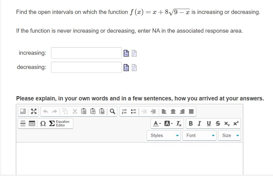 Solved Find the open intervals on which the function f (x) = | Chegg.com