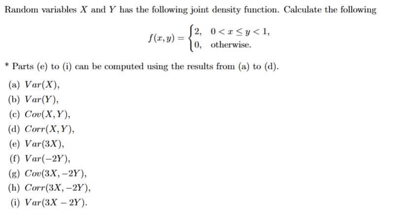 Solved Random variables x and Y has the following joint | Chegg.com