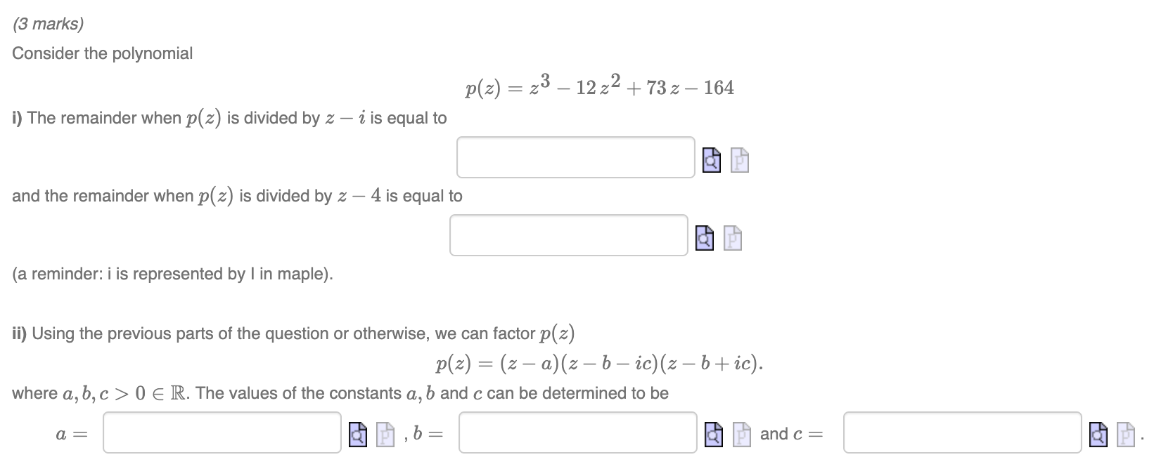 Solved (3 marks) Consider the polynomial | Chegg.com