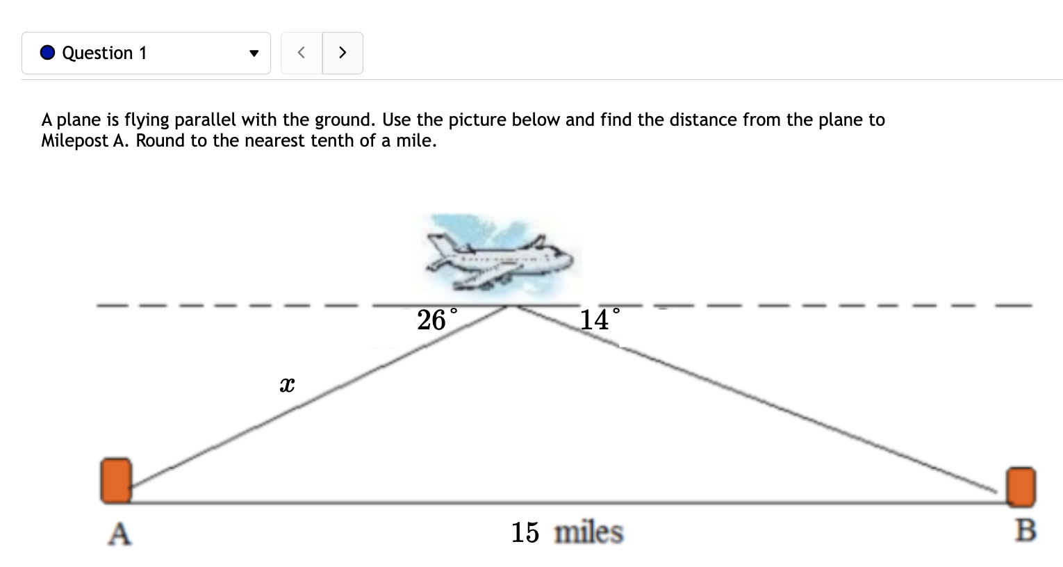 Solved A plane is flying parallel with the ground. Use the | Chegg.com