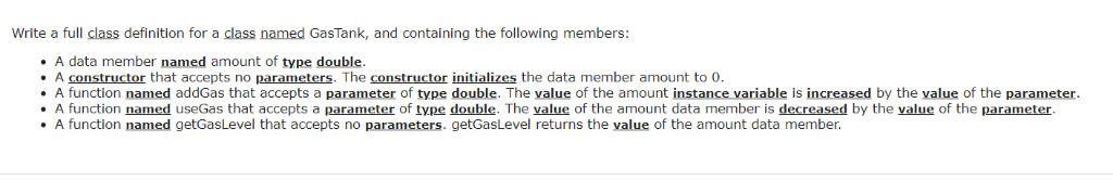 Solved Write a full class definition for a class named | Chegg.com