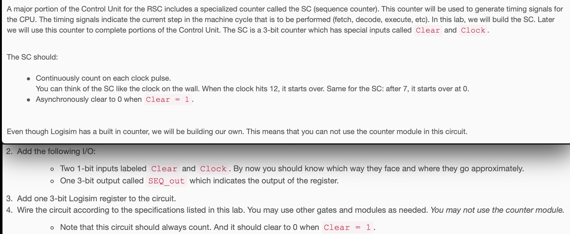 A major portion of the Control Unit for the RSC | Chegg.com