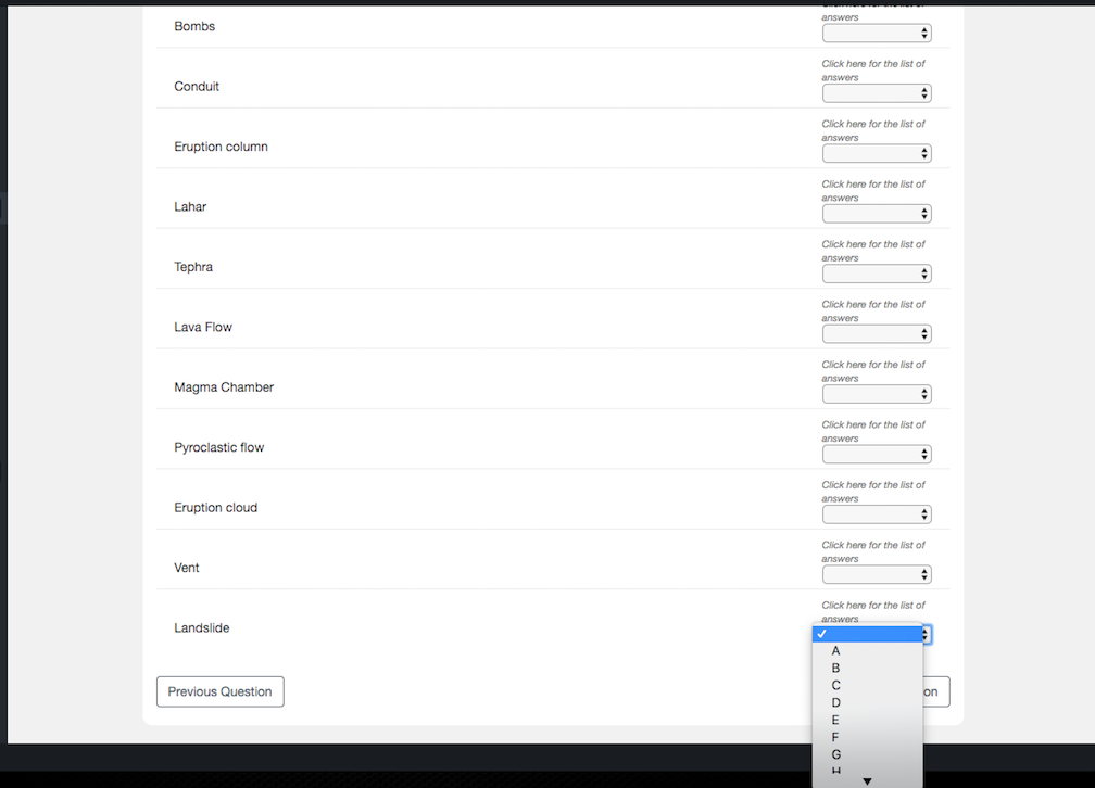 Solved Identify the volcanic features and hazards by | Chegg.com
