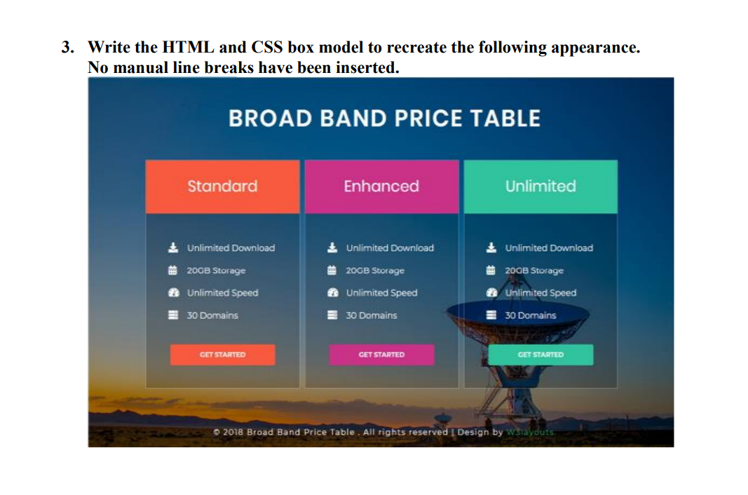 Solved Write The Html And Css Box Model To Recreate The 