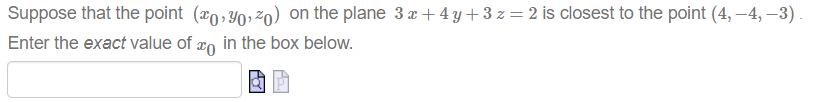 Solved Suppose that the point (x0,y0,z0) on the plane | Chegg.com