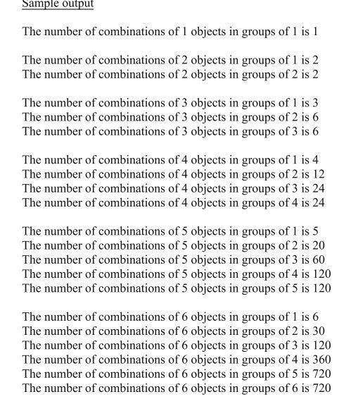 Solved The formula for a combination of n objects in groups | Chegg.com