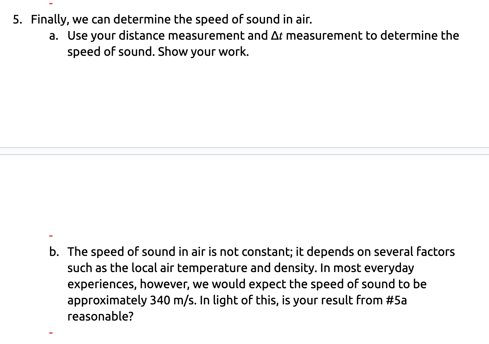 Solved Finally, we can determine the speed of sound in | Chegg.com