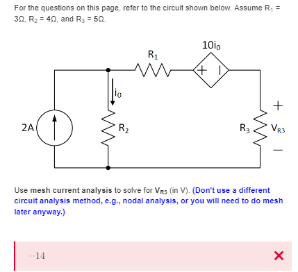 Solved For the questions on this page, refer to the circuit | Chegg.com