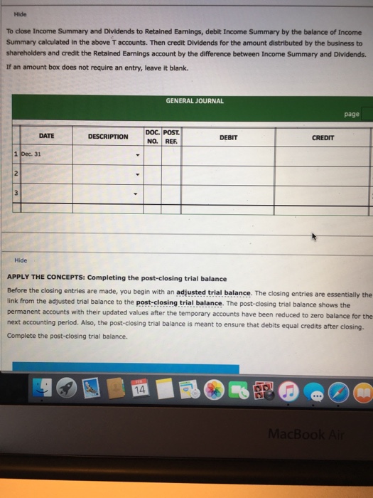 Solved APPLY THE CONCEPTS: Journalize the closing entries | Chegg.com