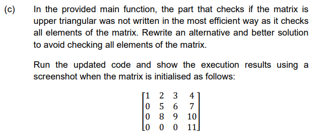 Solved An upper triangular matrix is a square matrix where | Chegg.com