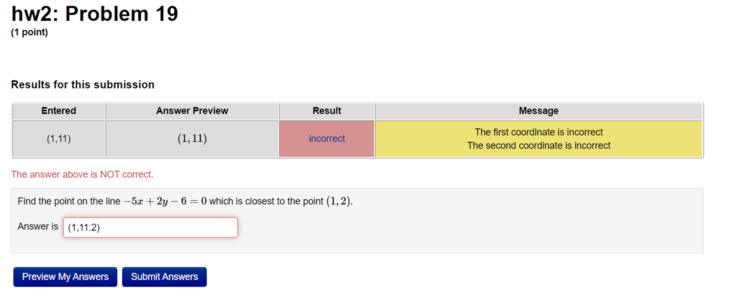 Solved hw2: Problem 19 (1 point) Results for this submission | Chegg.com