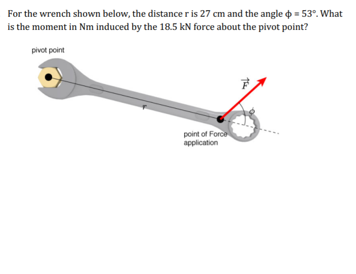Solved For the wrench shown below, the distance r is 27 cm | Chegg.com
