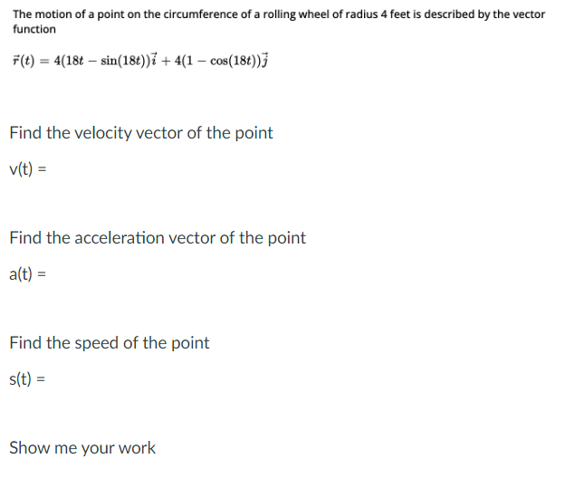 Solved The motion of a point on the circumference of a | Chegg.com